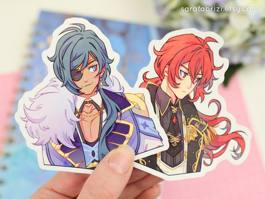 Genshin Impact | Kaeya & Diluc Sticker Set – Sara Fabrizi Shop